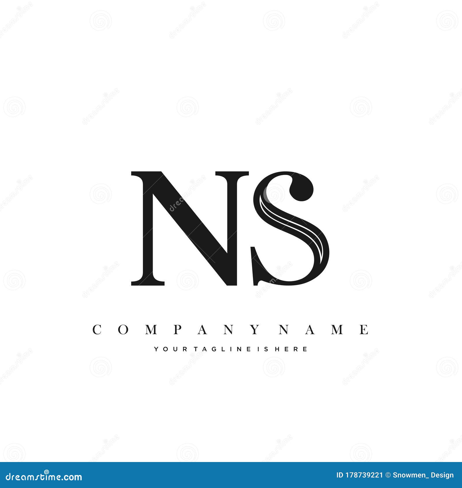 Initial Letter NS Logo Template Design Stock Vector - Illustration of ...