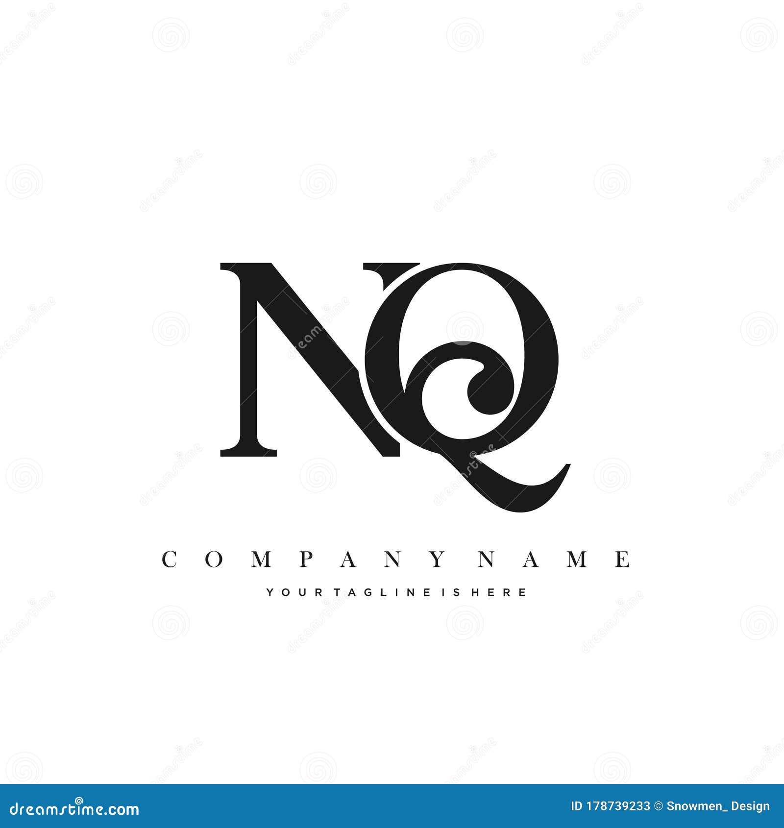 Initial Letter NQ Logo Template Design Stock Vector - Illustration of ...