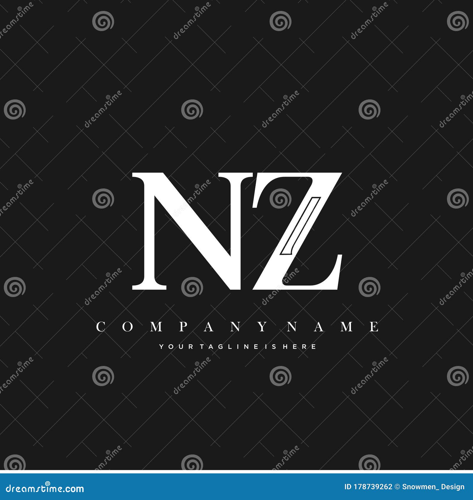 Initial Letter NZ Logo Template Design Stock Vector - Illustration of ...