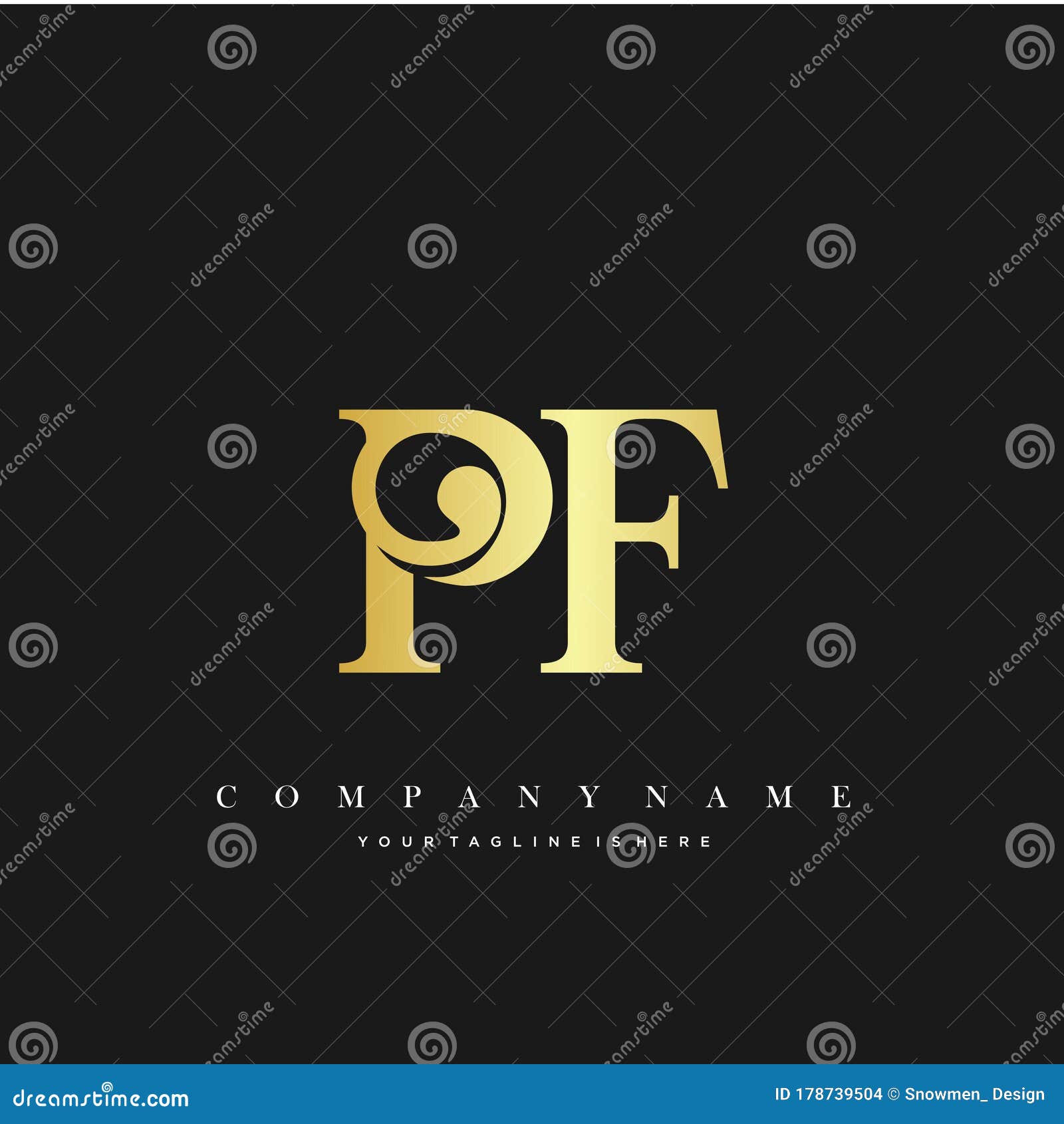 Initial Letter PF Logo Template Design Stock Vector - Illustration of ...