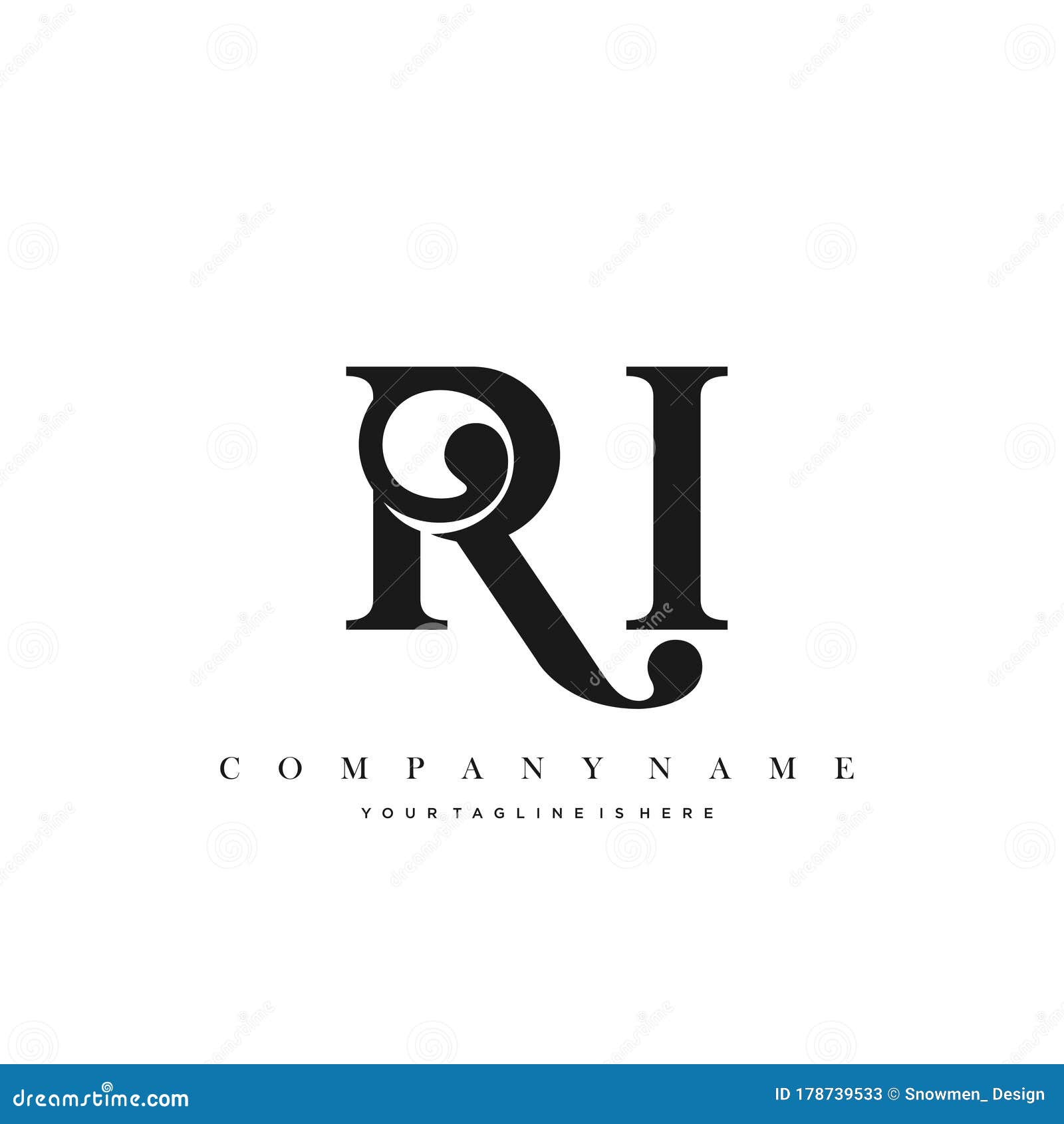 Initial Letter RI Logo Template Design Stock Vector - Illustration of ...