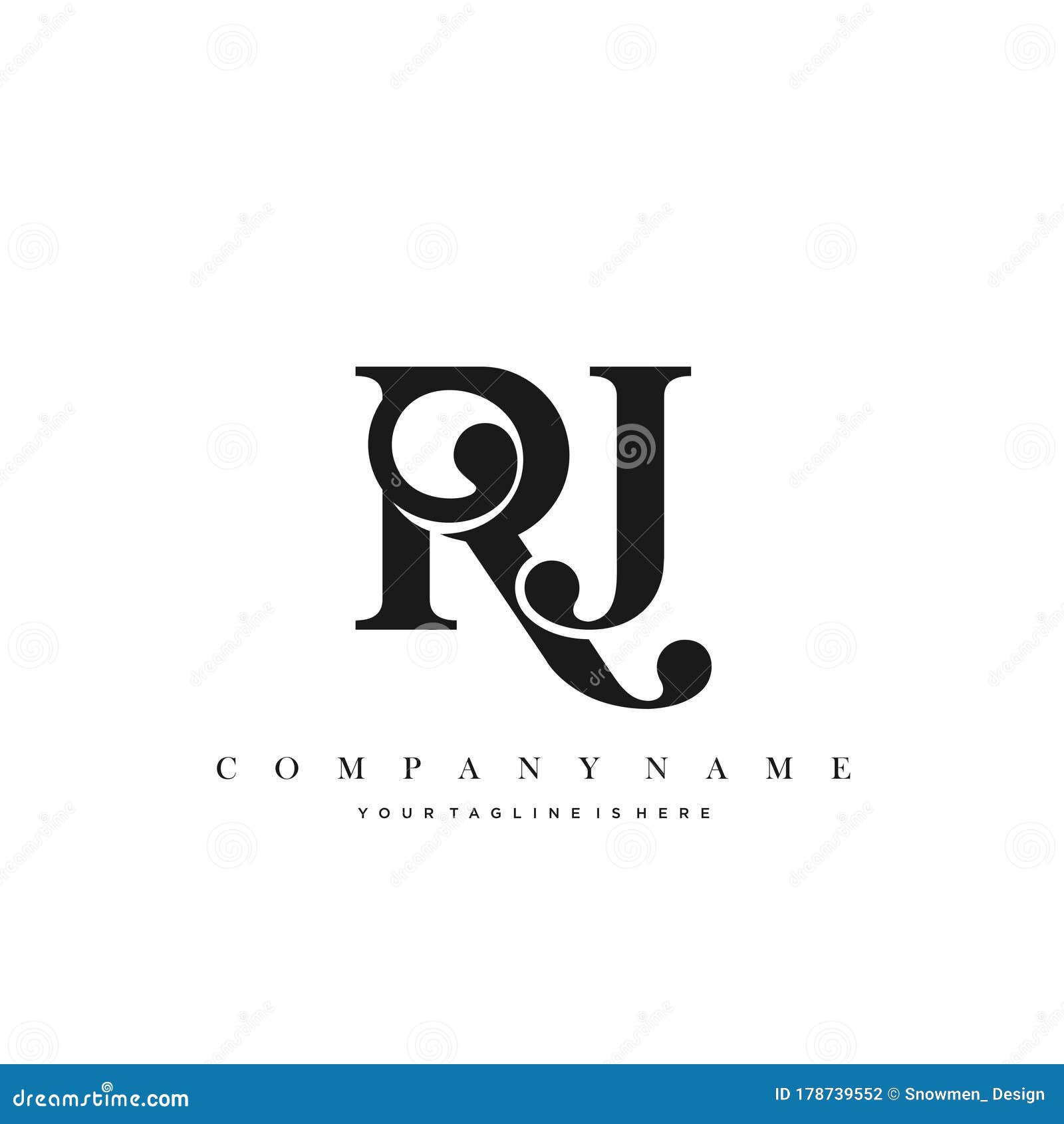 Initial Letter RJ Logo Template Design Stock Vector - Illustration of ...