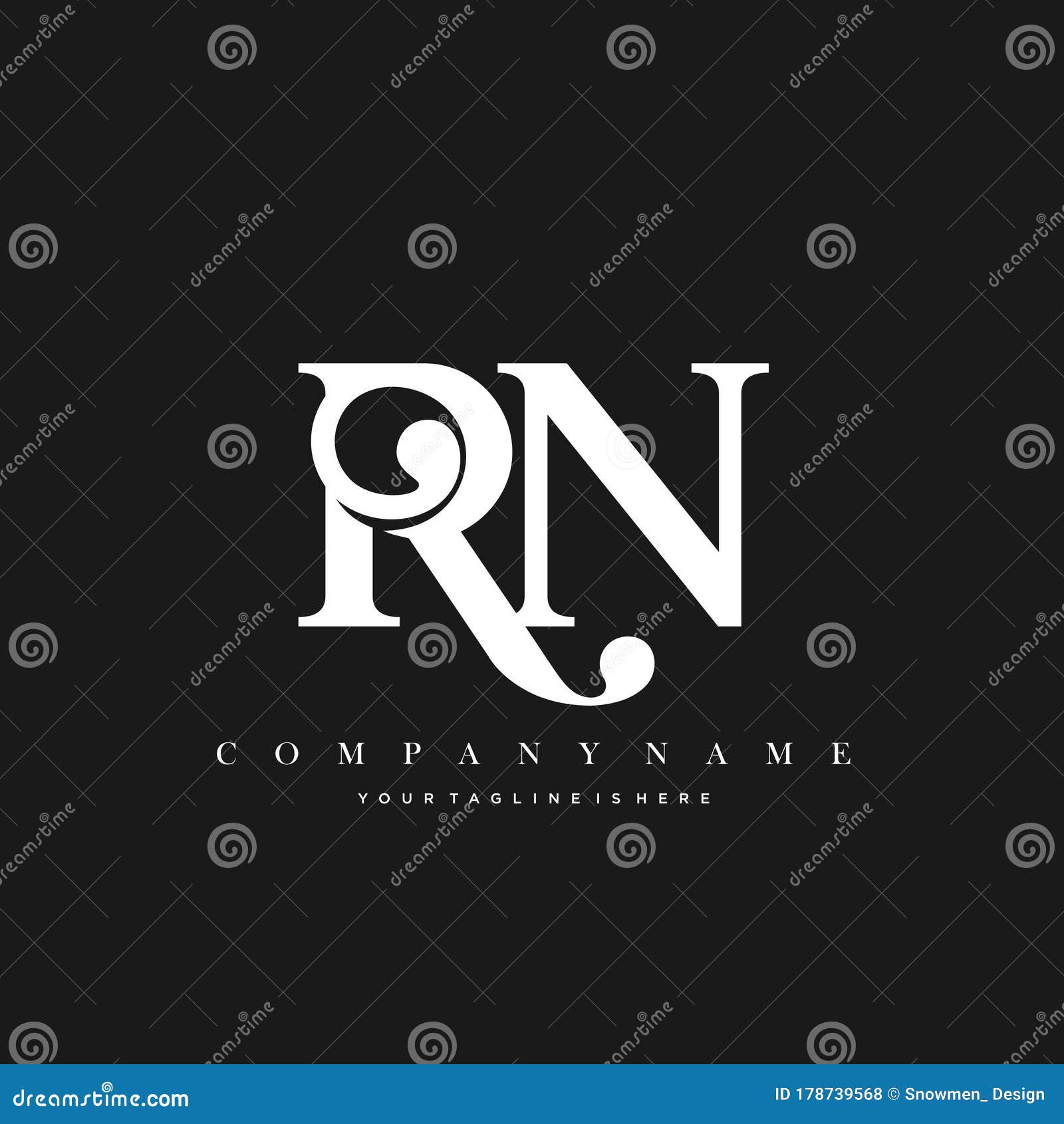Initial Letter RN Logo Template Design Stock Vector - Illustration of ...