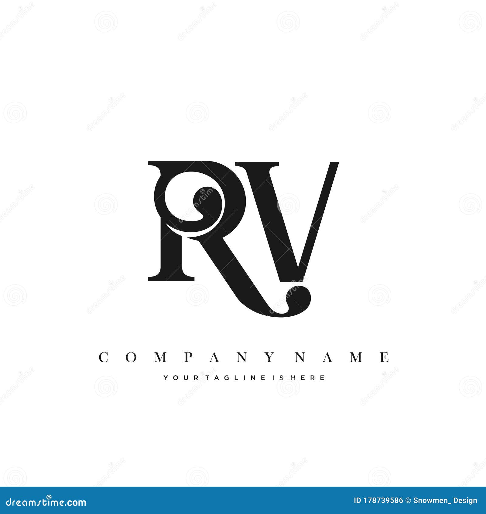 Initial Letter RV Logo Template Design Stock Vector - Illustration of ...