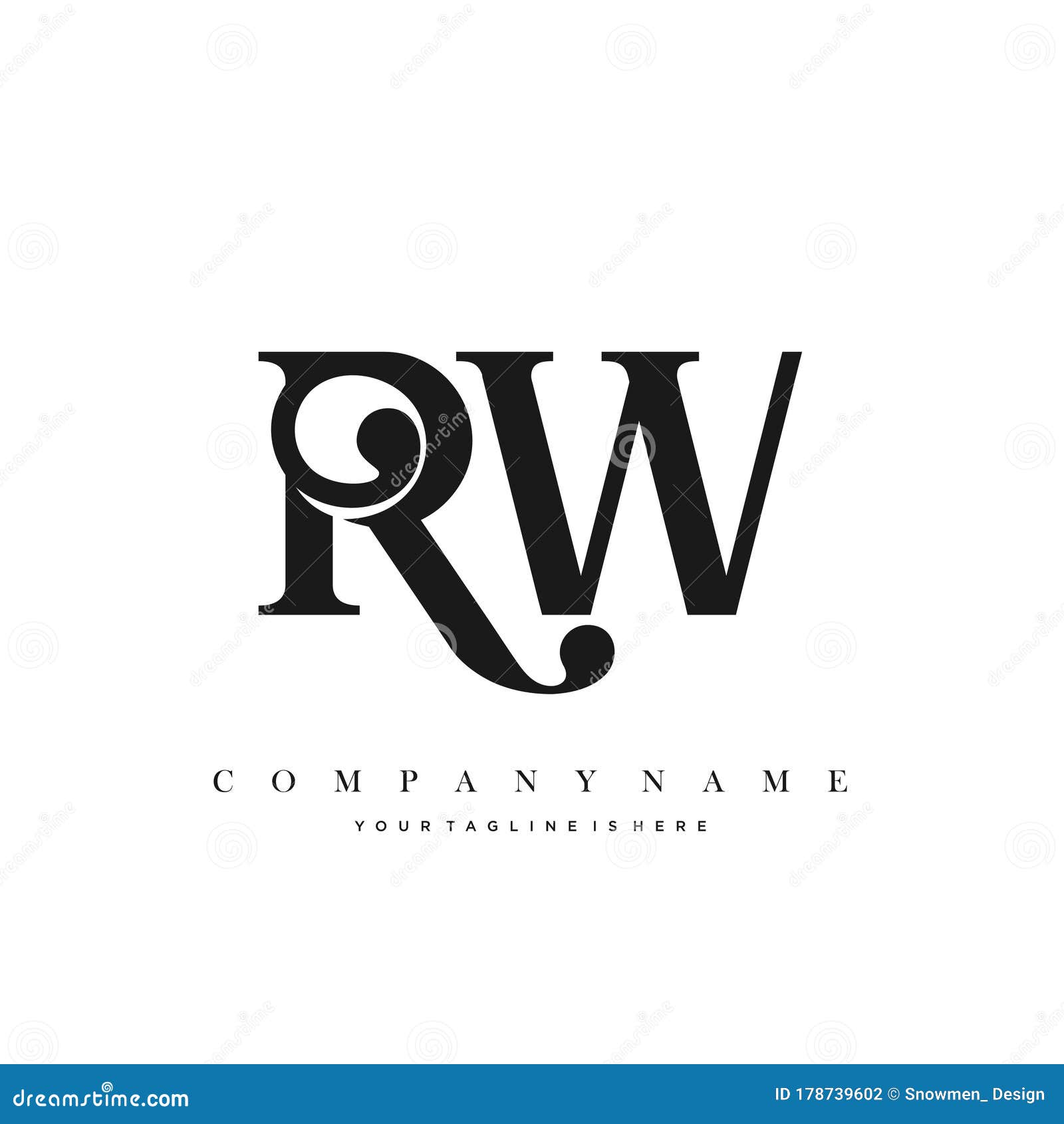 Initial Letter RW Logo Template Design Stock Vector - Illustration of ...