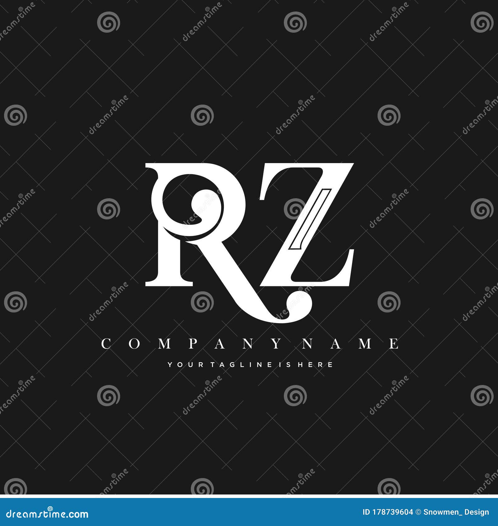 Initial Letter RZ Logo Template Design Stock Vector - Illustration of ...