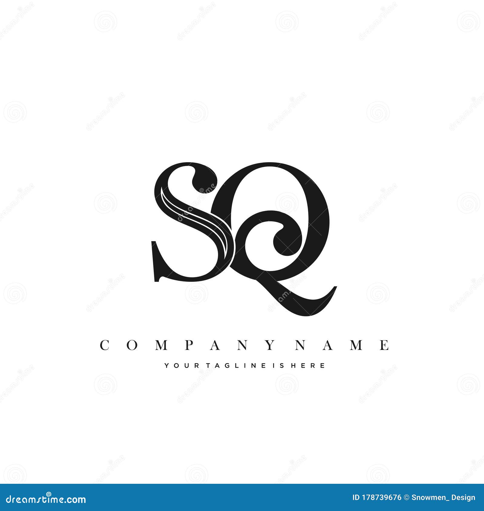 Initial Letter SQ Logo Template Design Stock Vector - Illustration of ...