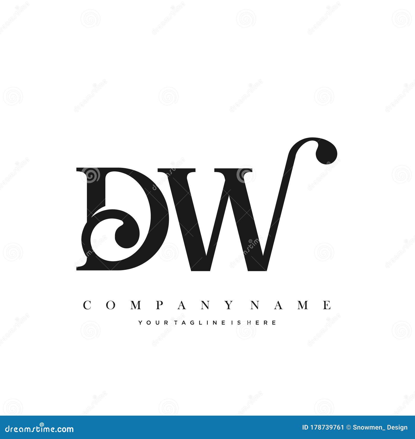 Initial Letter DW Logo Template Design Stock Vector - Illustration of ...