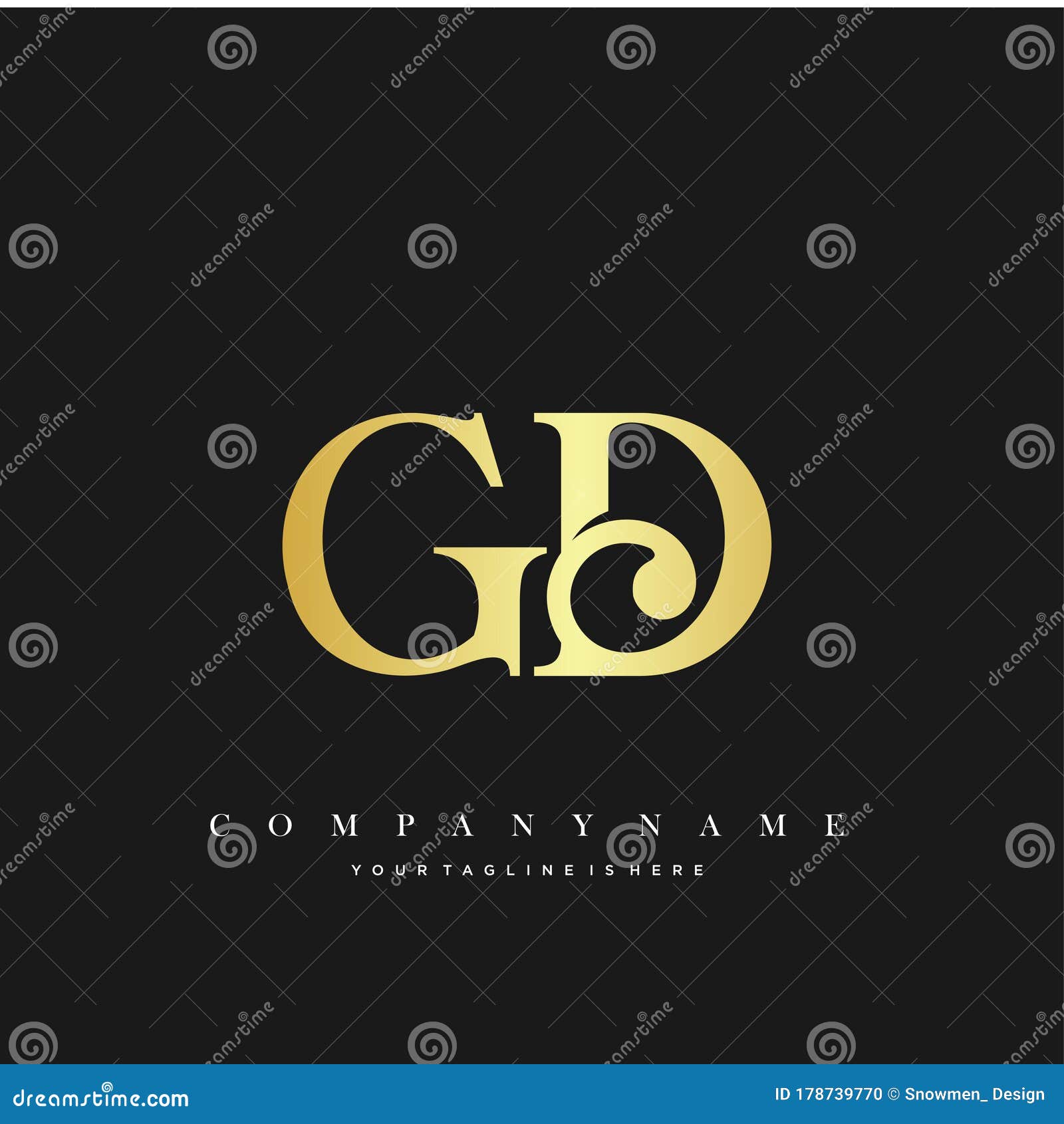 Initial Letter GD Logo Template Design Stock Vector - Illustration of ...
