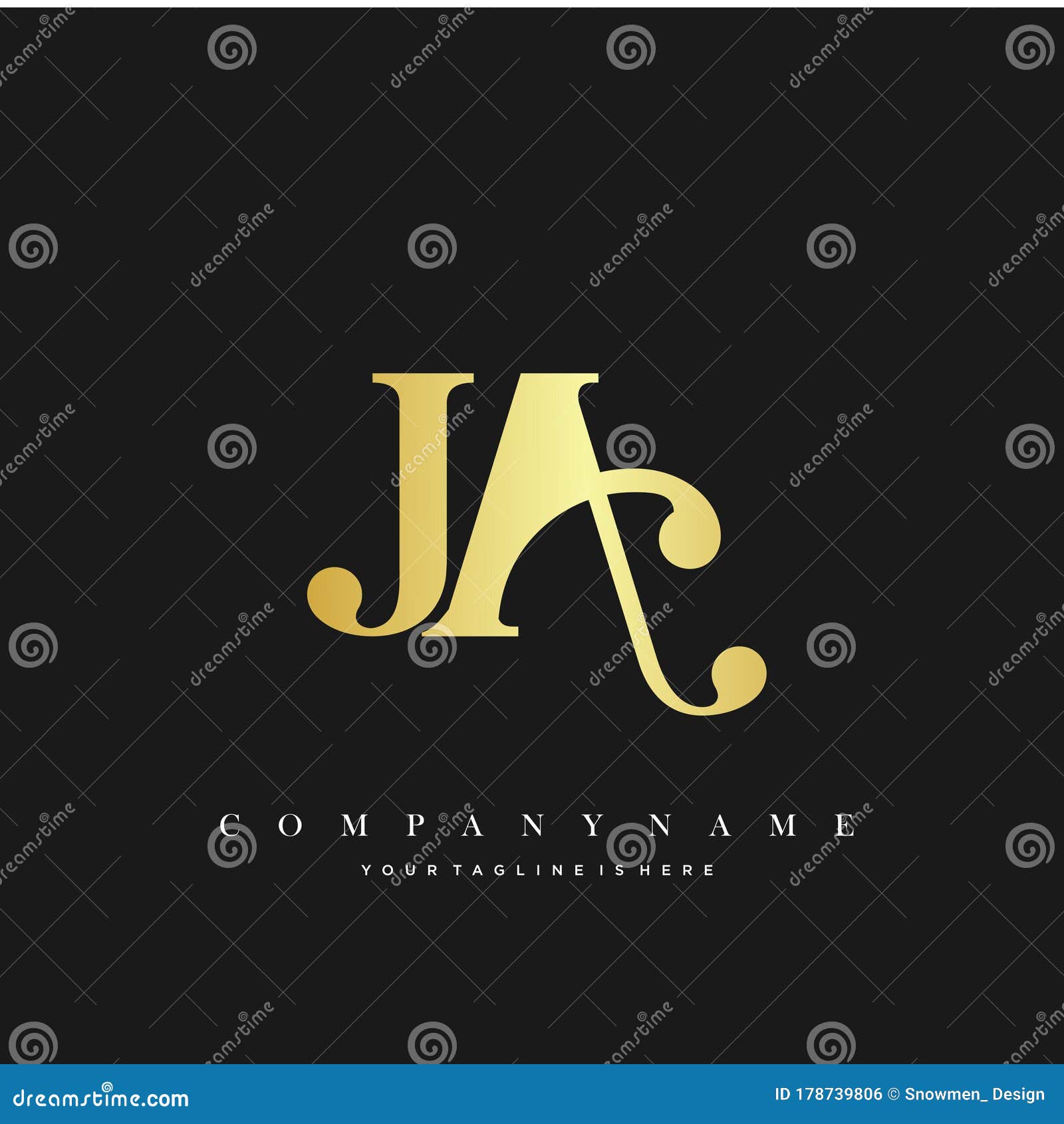 Initial Letter JA Logo Template Design Stock Vector - Illustration of ...