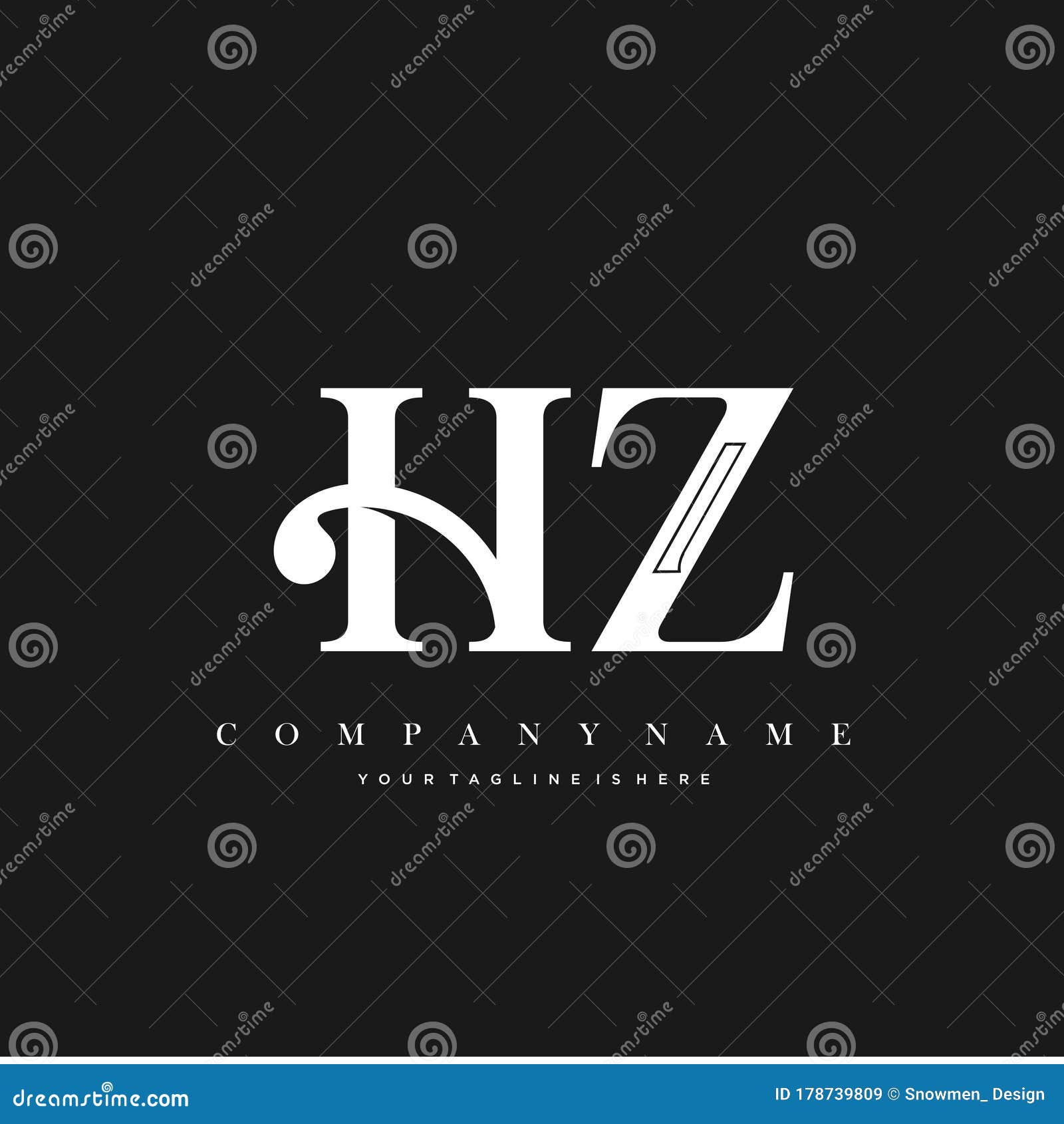 Initial Letter HZ Logo Template Design Stock Vector - Illustration of ...