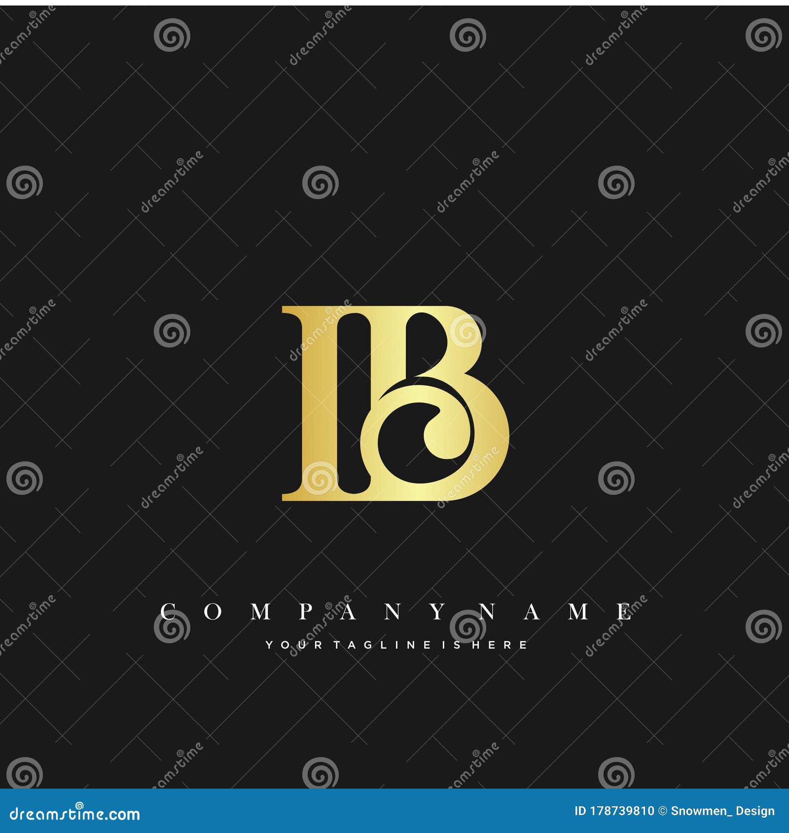 Initial Letter IB Logo Template Design Stock Vector - Illustration of ...