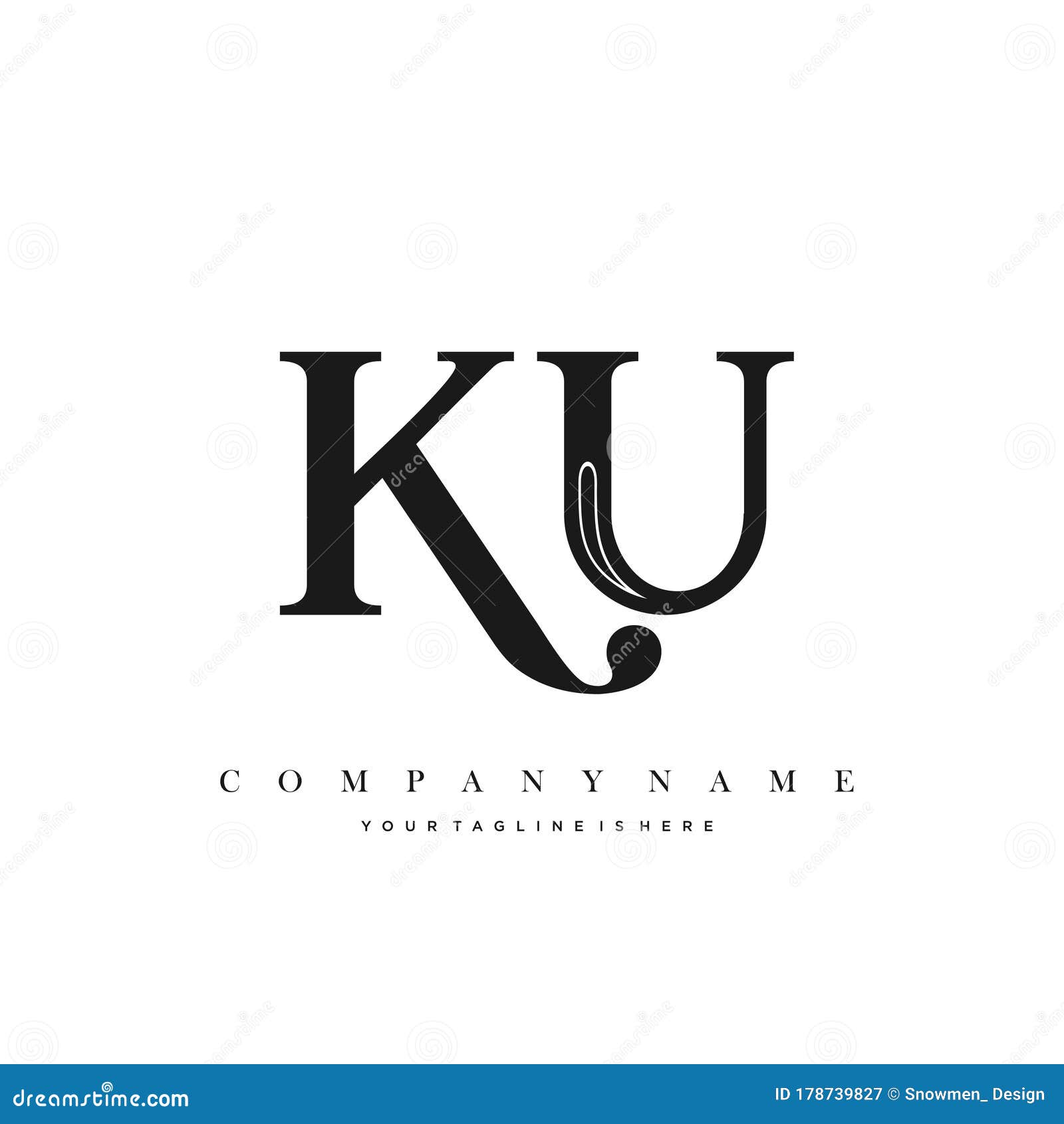 Initial Letter KU Logo Template Design Stock Vector - Illustration of ...