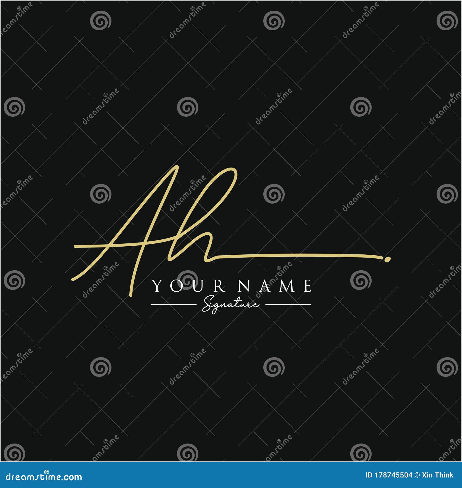 Letter AH Signature Logo Template Vector Stock Vector - Illustration of ...