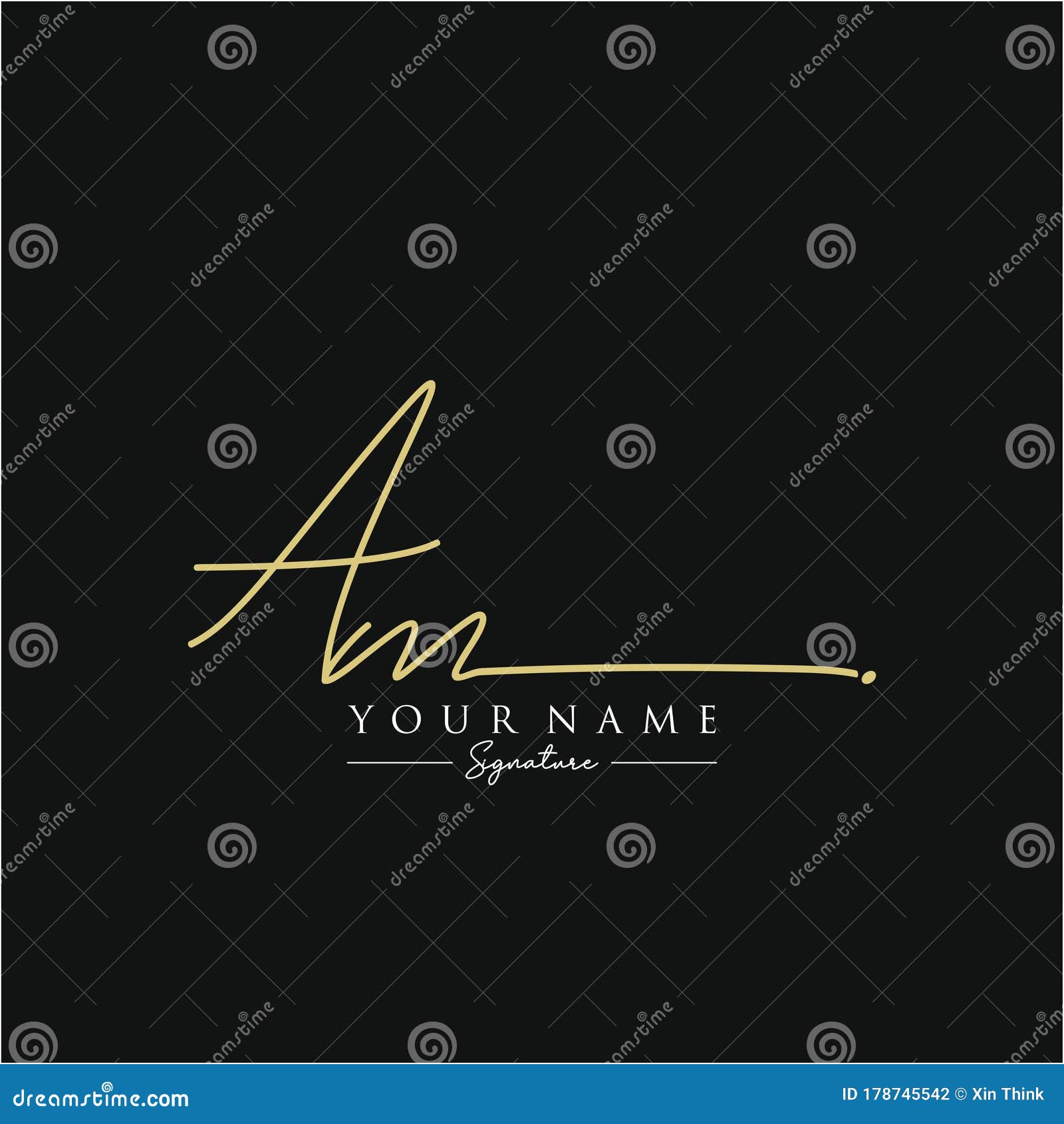 Letter am Signature Logo Template Vector Stock Vector - Illustration of ...