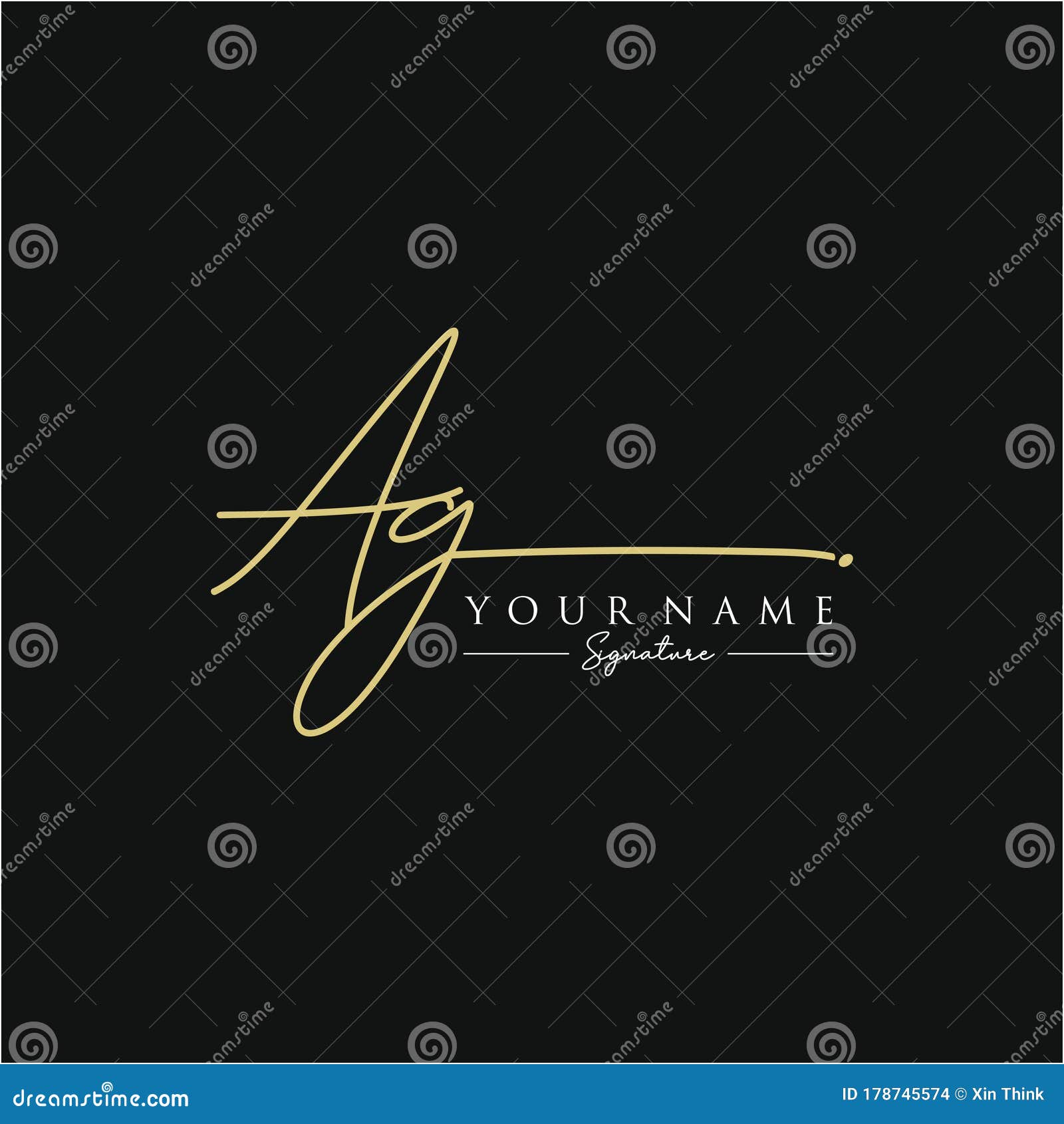 Letter AG Signature Logo Template Vector Stock Vector - Illustration of ...