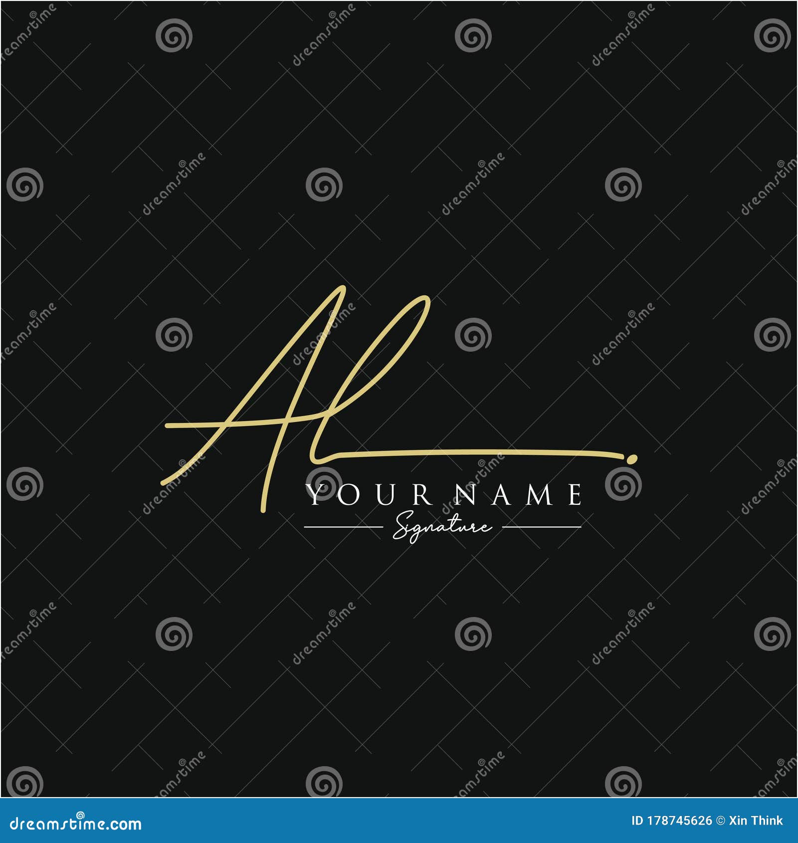 Letter AL Signature Logo Template Vector Stock Vector - Illustration of ...