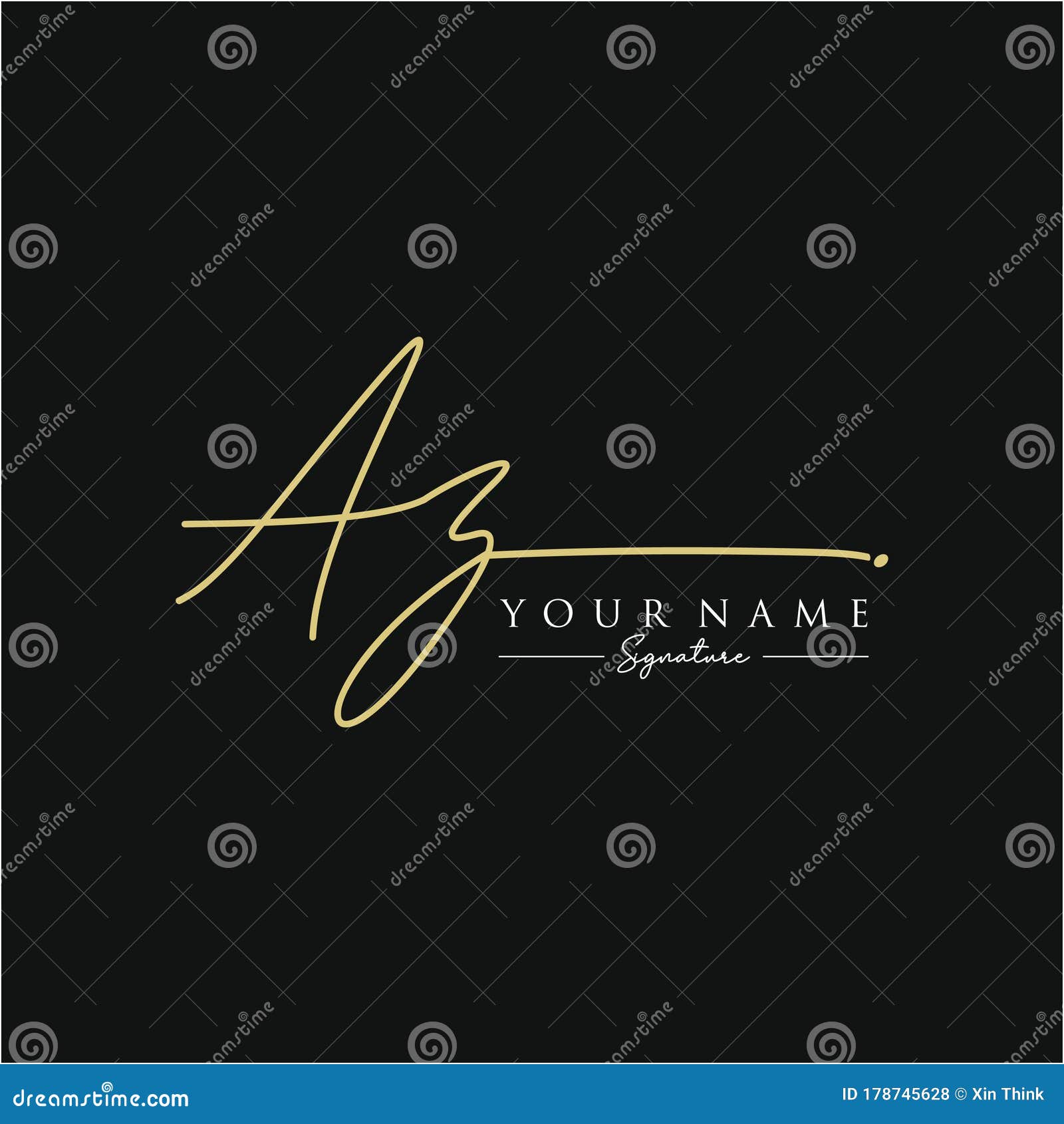 Letter AZ Signature Logo Template Vector Stock Vector - Illustration of ...