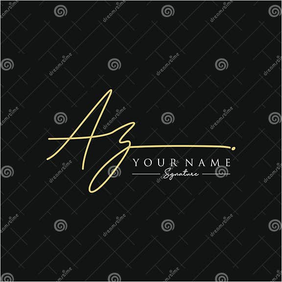 Letter AZ Signature Logo Template Vector Stock Vector - Illustration of ...