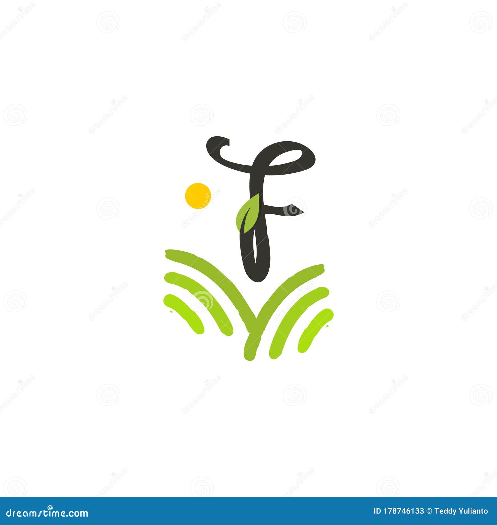 Simple Initial F Field or Garden Logo Stock Vector - Illustration of ...