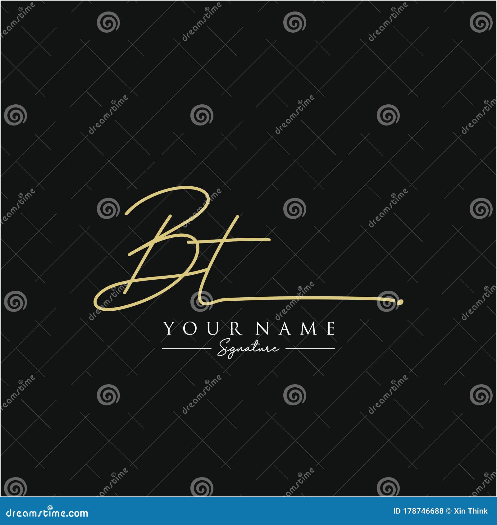 Letter BT Signature Logo Template Vector Stock Vector - Illustration of ...