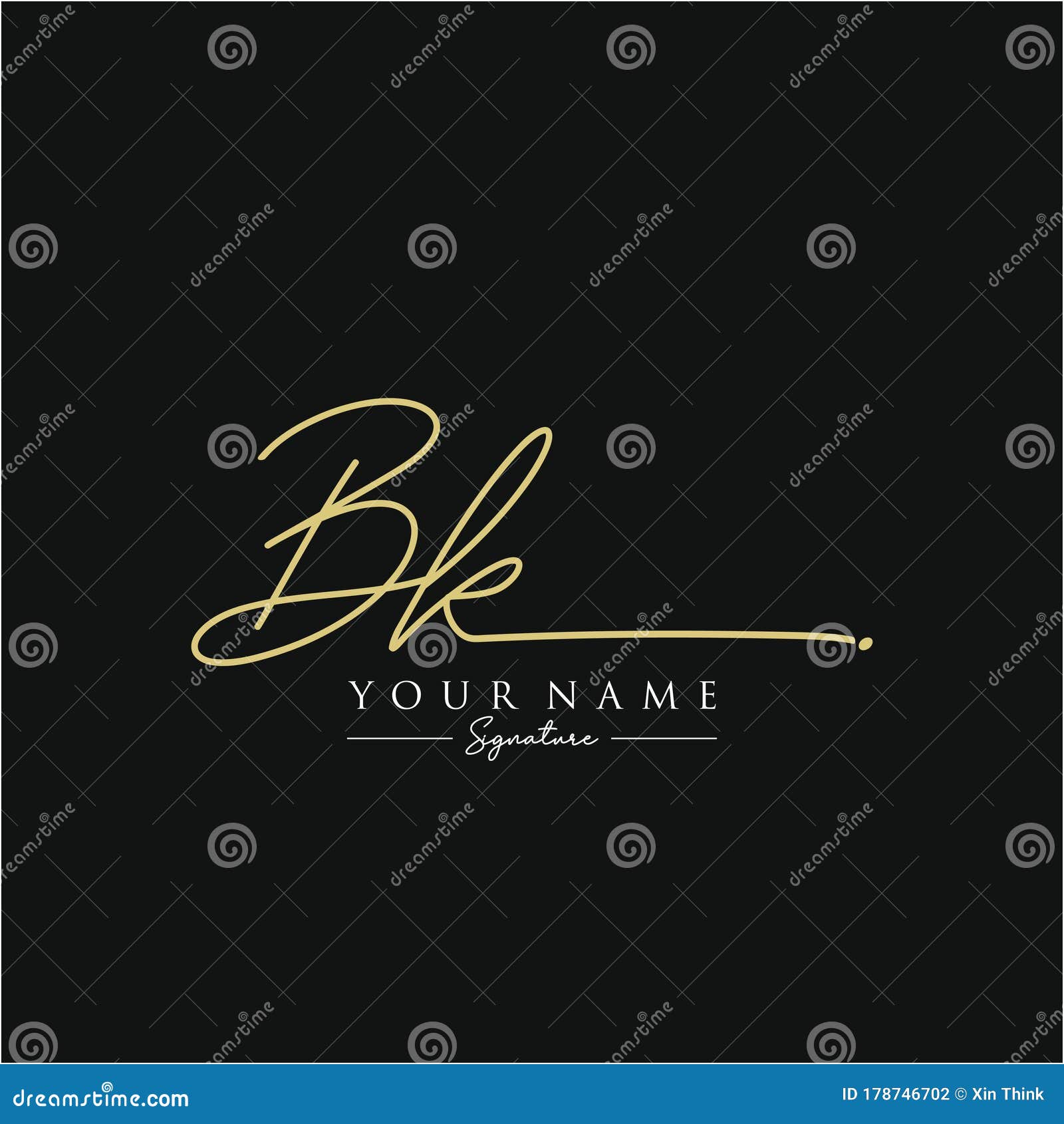 Letter BK Signature Logo Template Vector Stock Vector - Illustration of ...