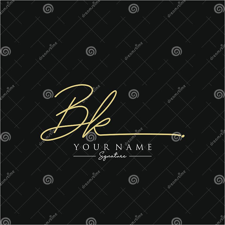 Letter BK Signature Logo Template Vector Stock Vector - Illustration of ...