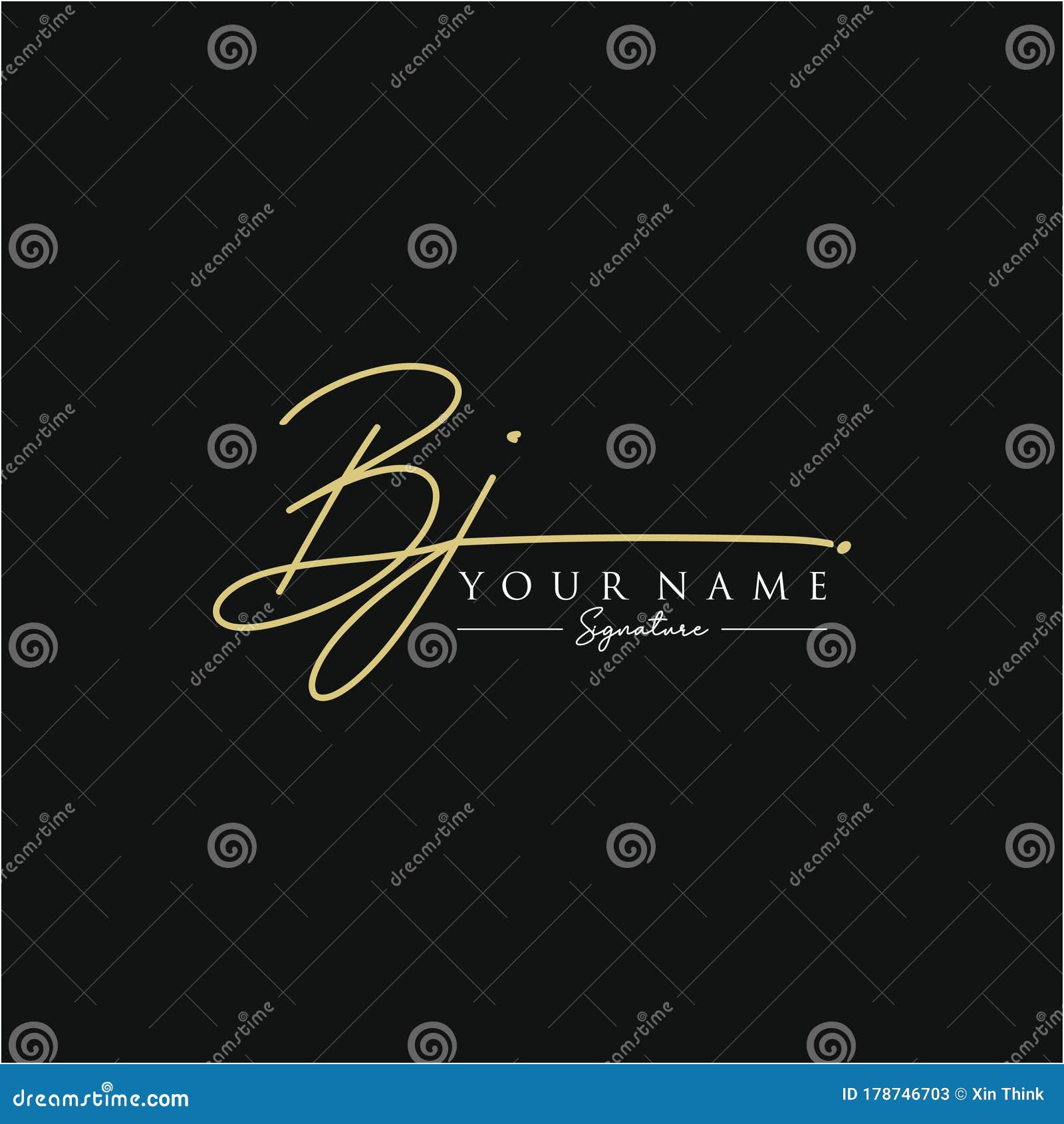 Letter BJ Signature Logo Template Vector Stock Vector - Illustration of ...
