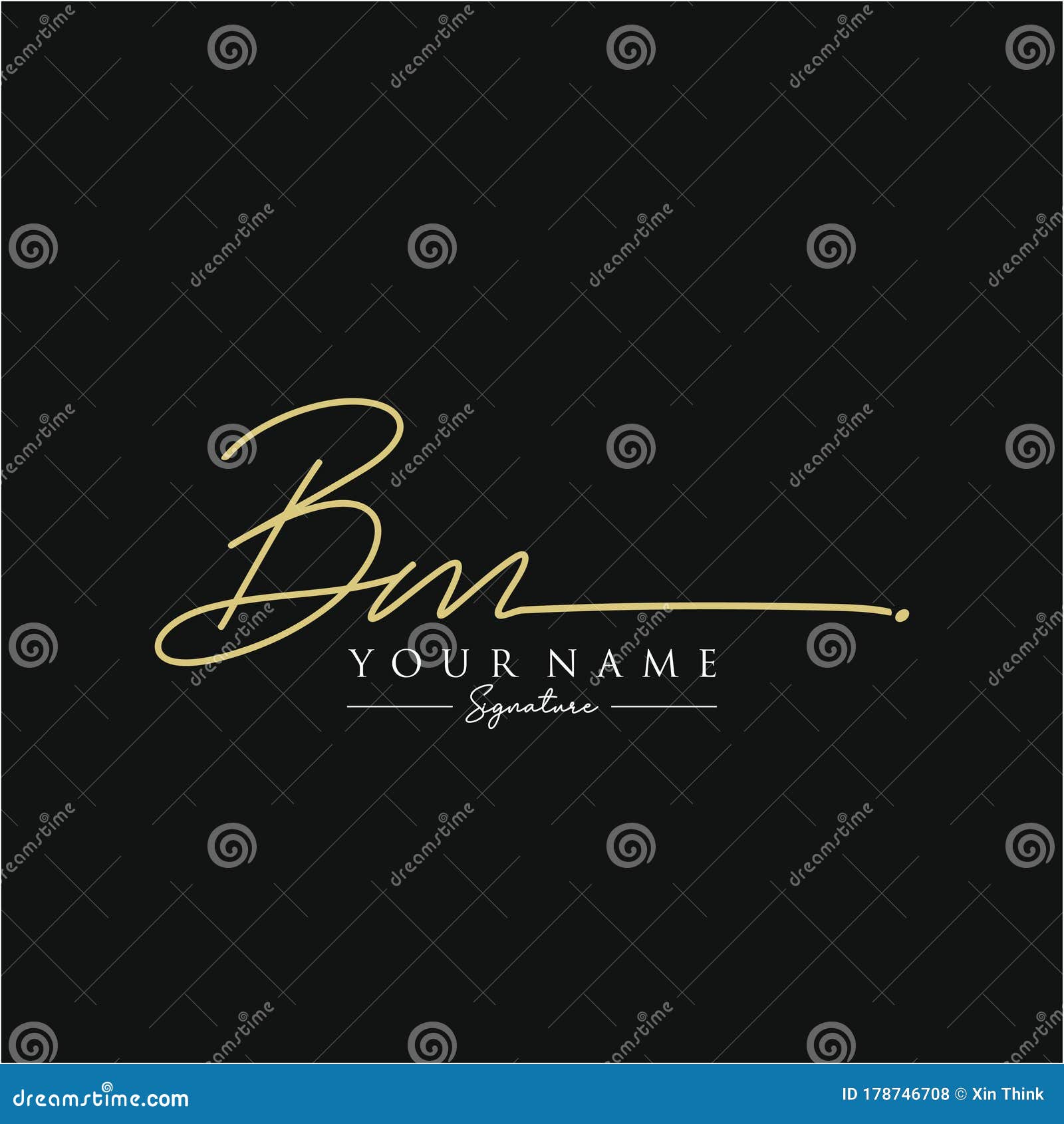 Letter BM Signature Logo Template Vector Stock Vector - Illustration of ...