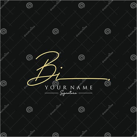 Letter BI Signature Logo Template Vector Stock Vector - Illustration of ...