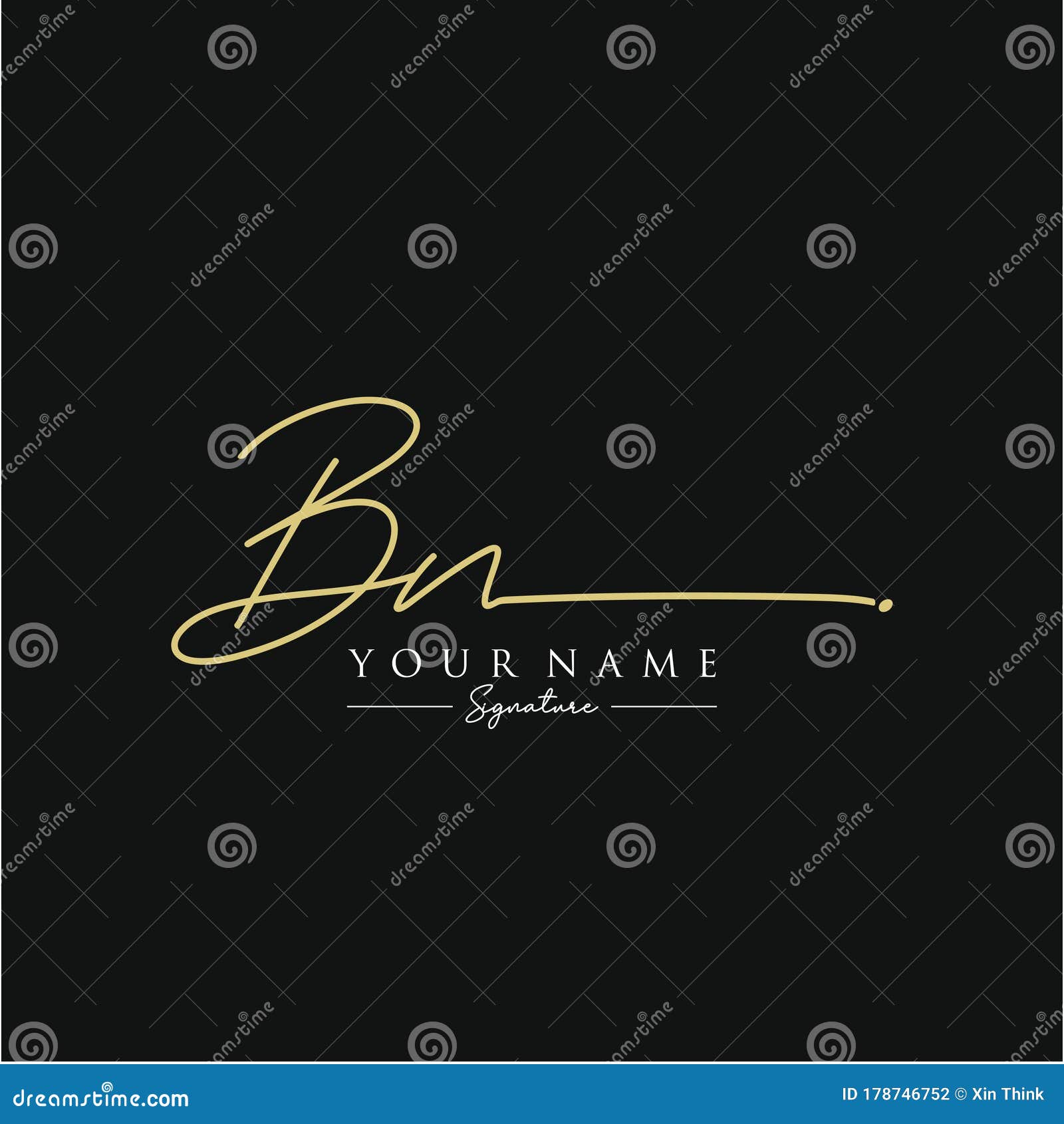 Letter BN Signature Logo Template Vector Stock Vector - Illustration of ...