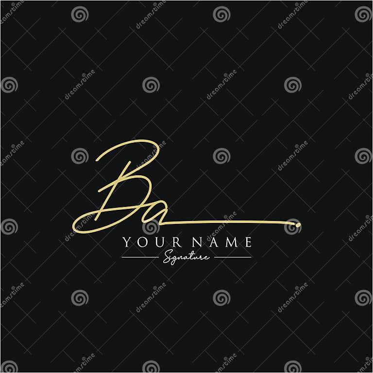 Letter BA Signature Logo Template Vector Stock Vector - Illustration of ...
