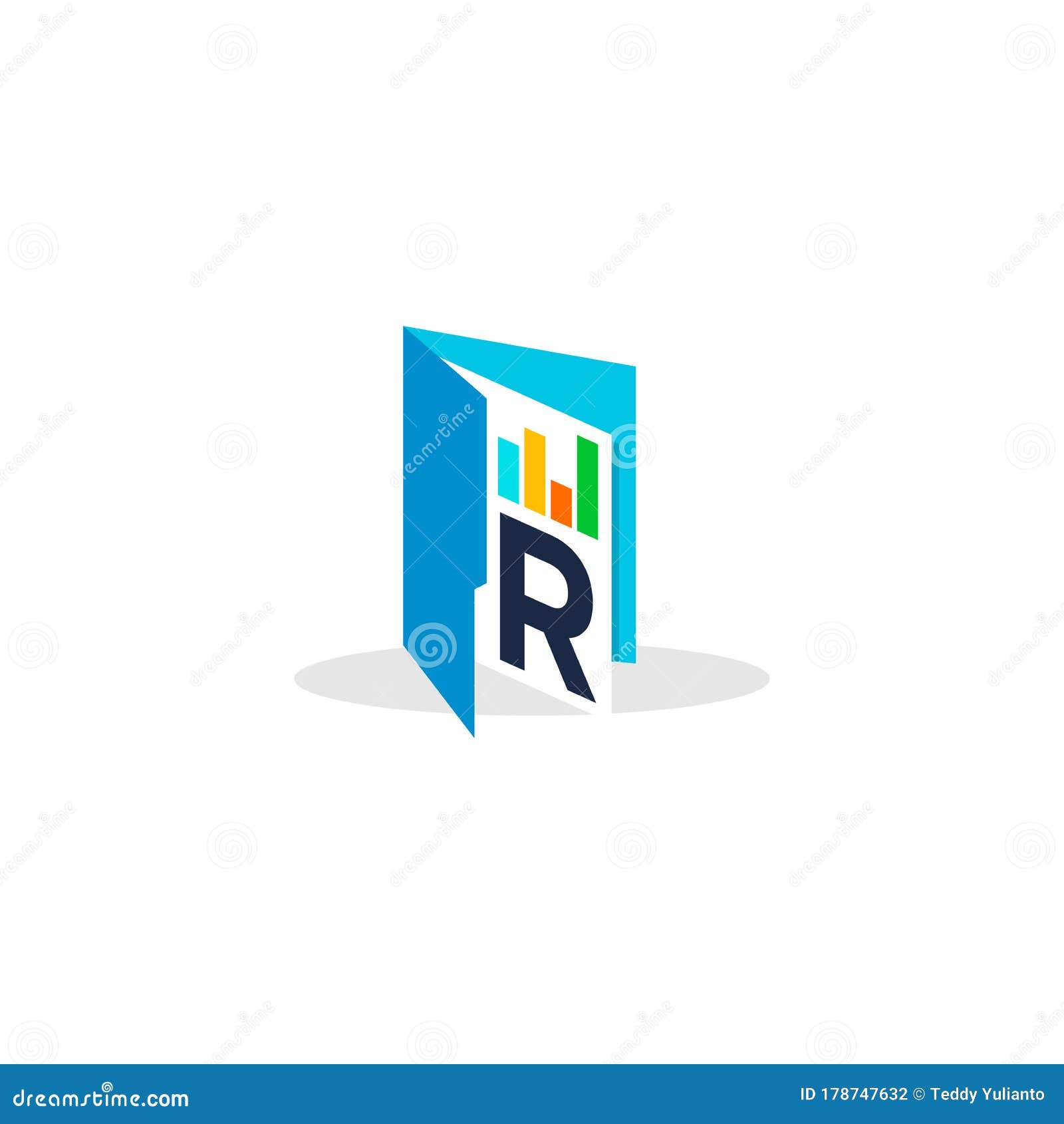 Initial R Chart Folder Logo Stock Vector - Illustration of file ...