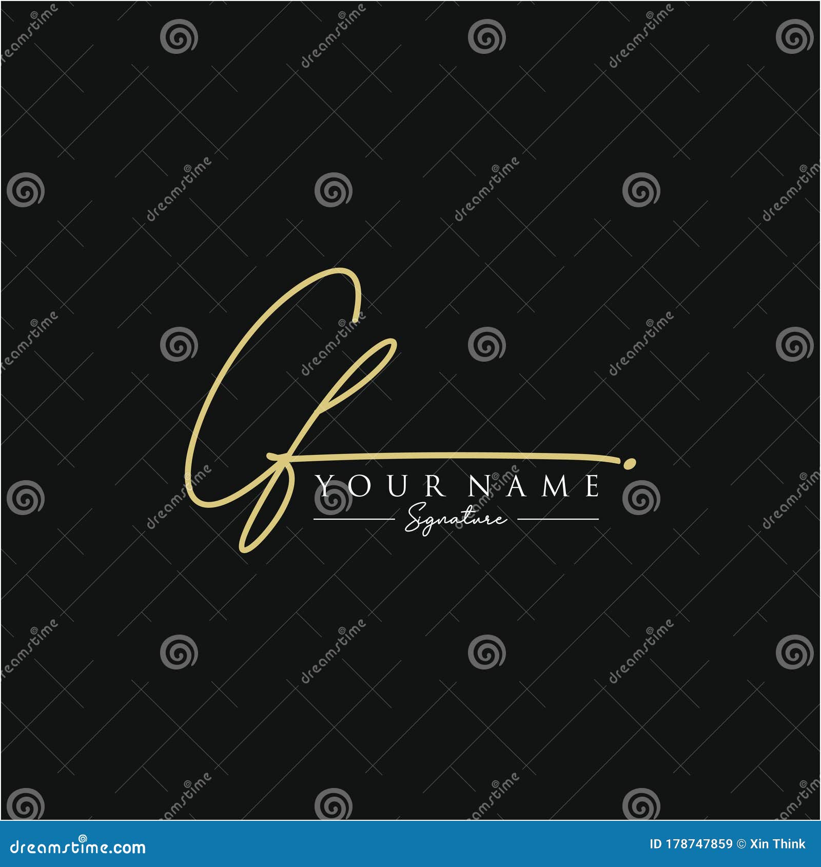Letter CF Signature Logo Template Vector Stock Vector - Illustration of ...