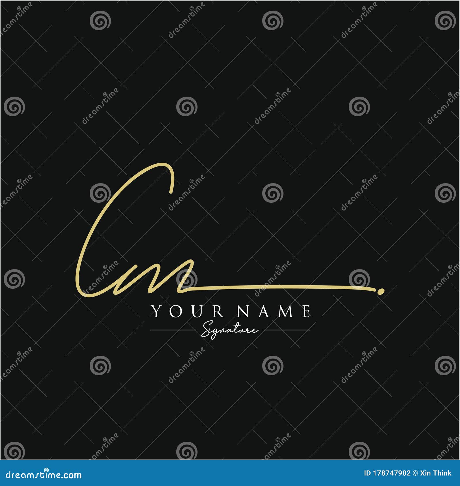 Letter CM Signature Logo Template Vector Stock Vector - Illustration of ...