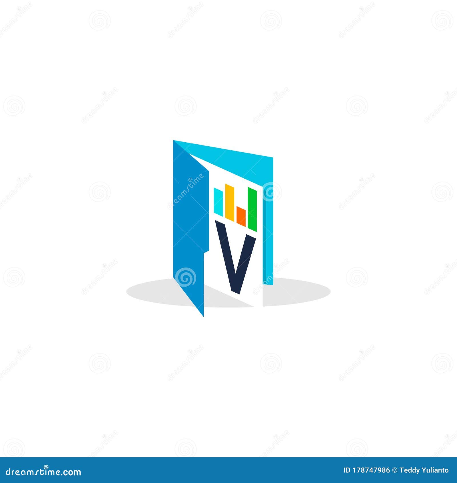 Initial V Chart Folder Logo Stock Vector - Illustration of concept ...
