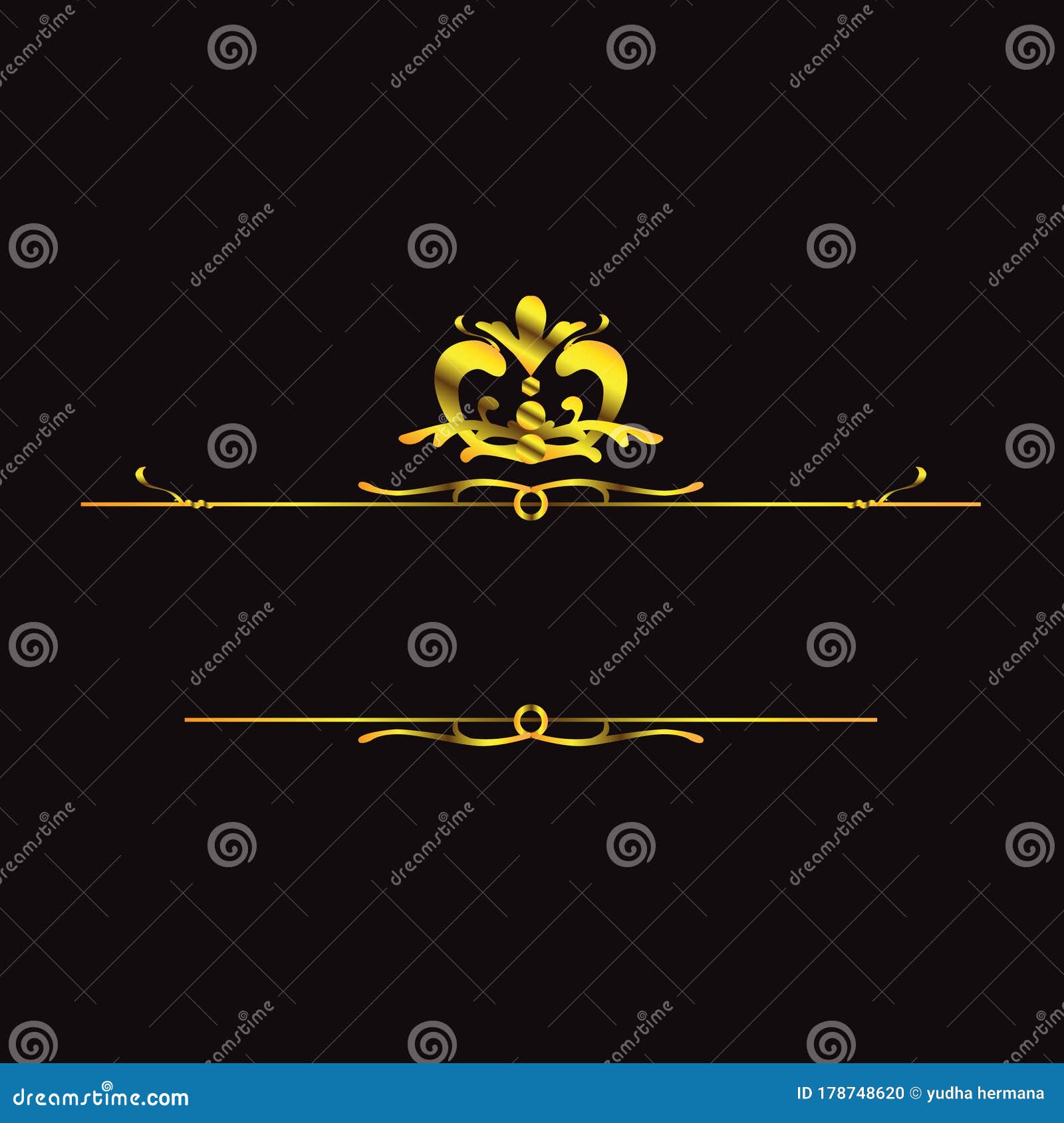 Gold Frame or Border Crown for Your Header Letter Stock Illustration ...