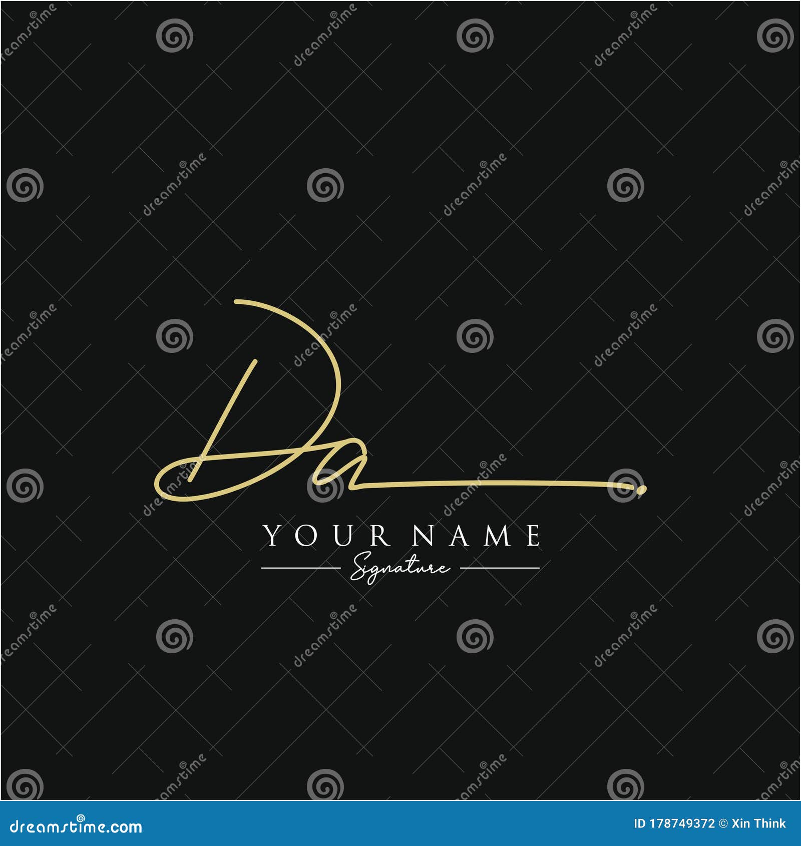 Letter DA Signature Logo Template Vector Stock Vector - Illustration of ...