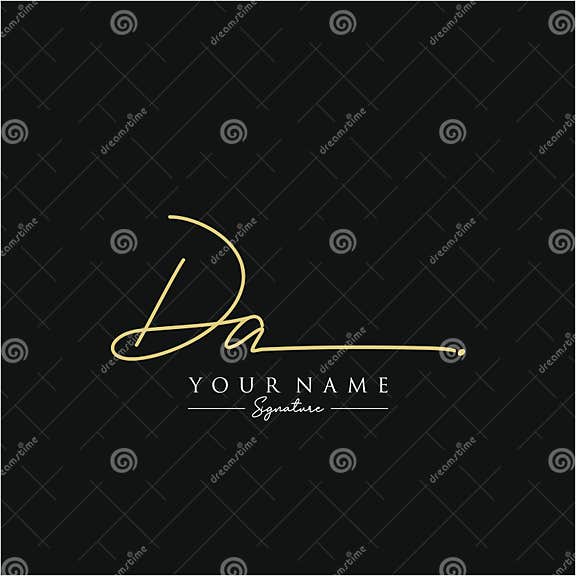 Letter DA Signature Logo Template Vector Stock Vector - Illustration of ...