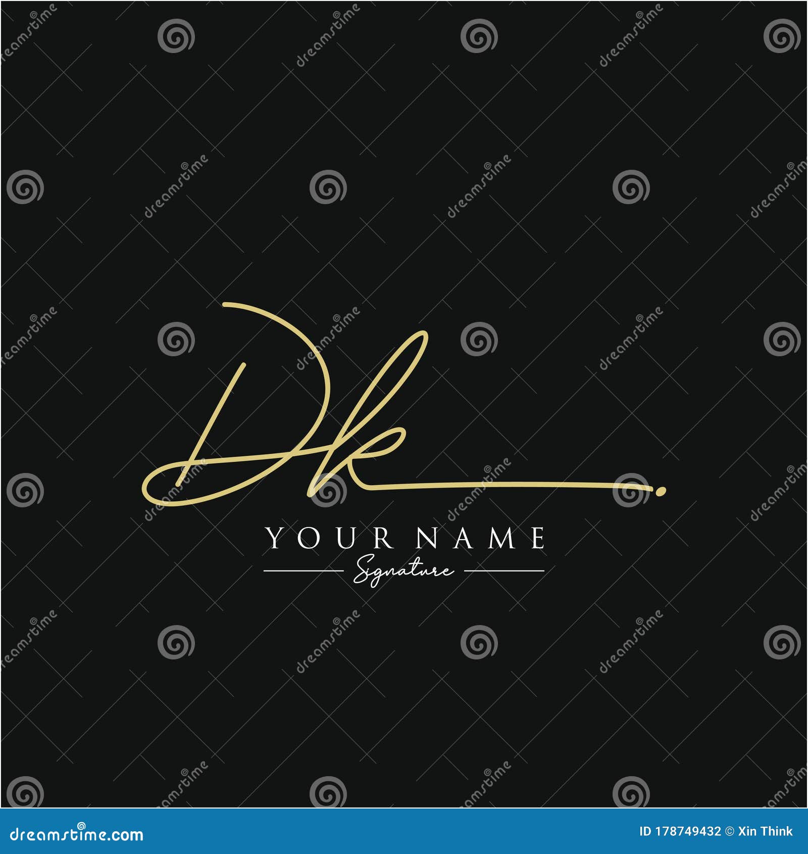 Letter DK Signature Logo Template Vector Stock Vector - Illustration of ...