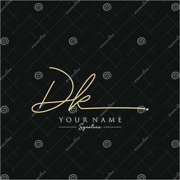 Letter DK Signature Logo Template Vector Stock Vector - Illustration of ...