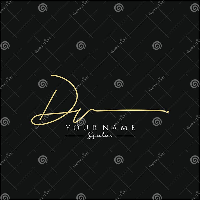 Letter DV Signature Logo Template Vector Stock Vector - Illustration of ...
