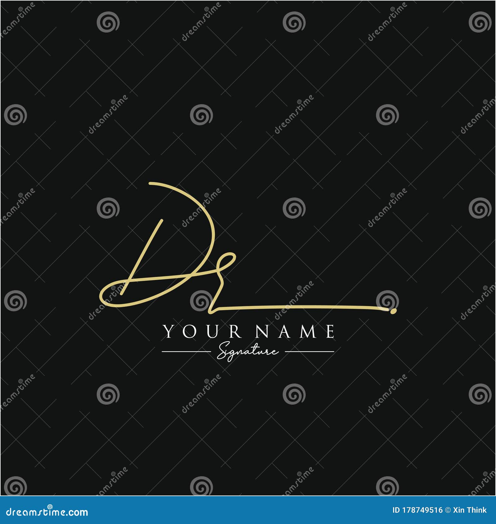 Letter DR Signature Logo Template Vector Stock Vector - Illustration of ...