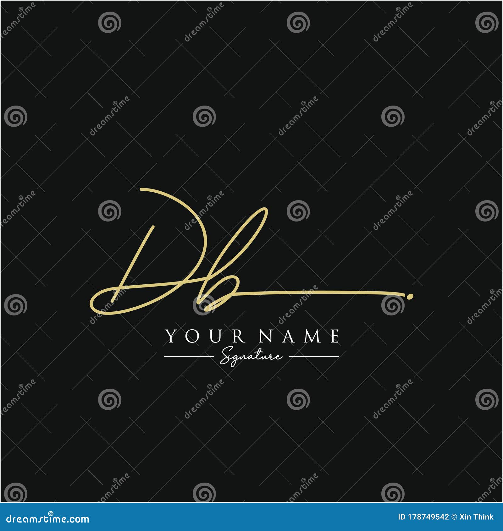 Letter DB Signature Logo Template Vector Stock Vector - Illustration of ...