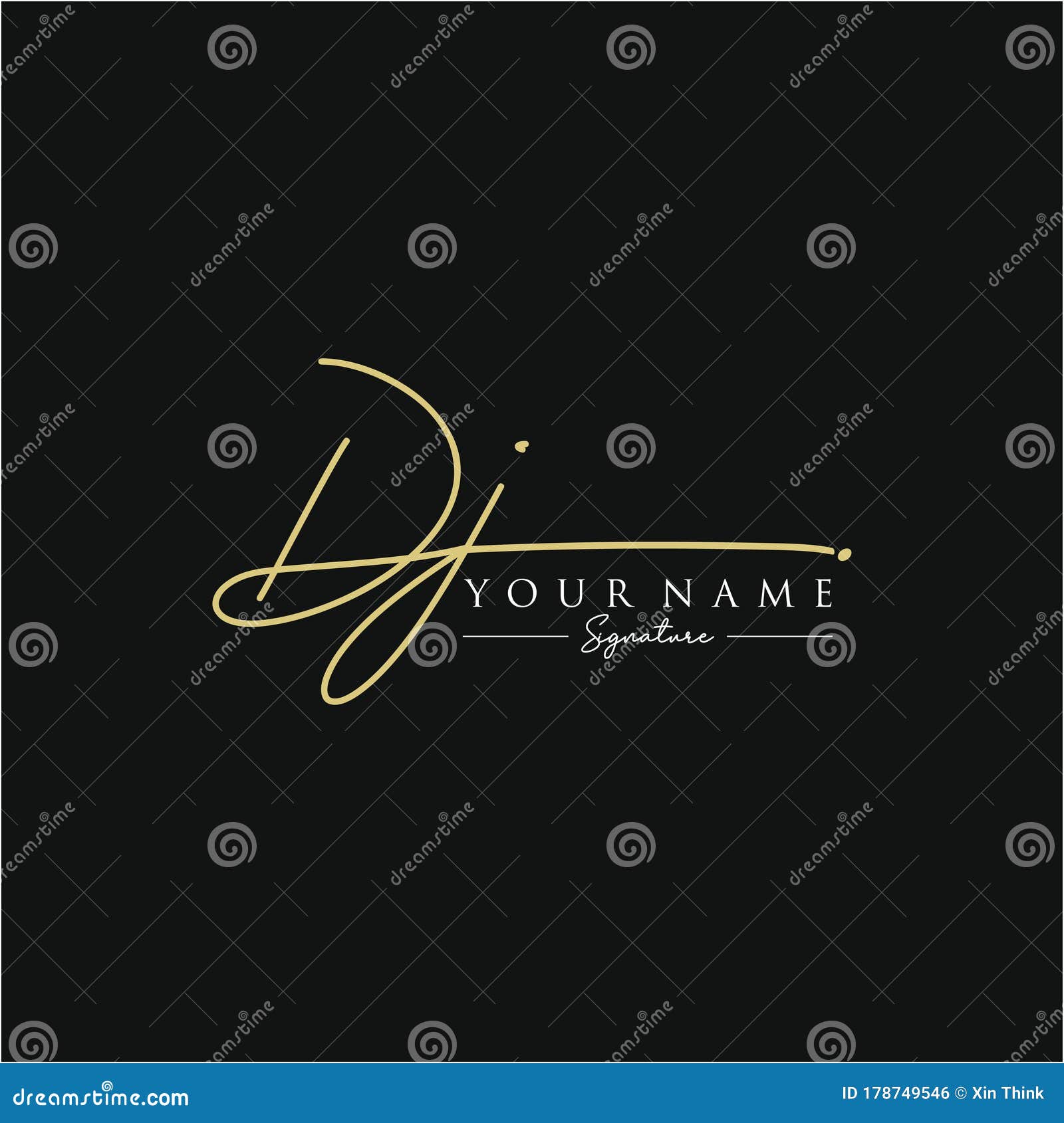 Letter DJ Signature Logo Template Vector Stock Vector - Illustration of ...