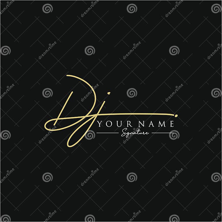 Letter DJ Signature Logo Template Vector Stock Vector - Illustration of ...