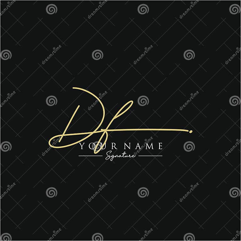 Letter DF Signature Logo Template Vector Stock Vector - Illustration of ...