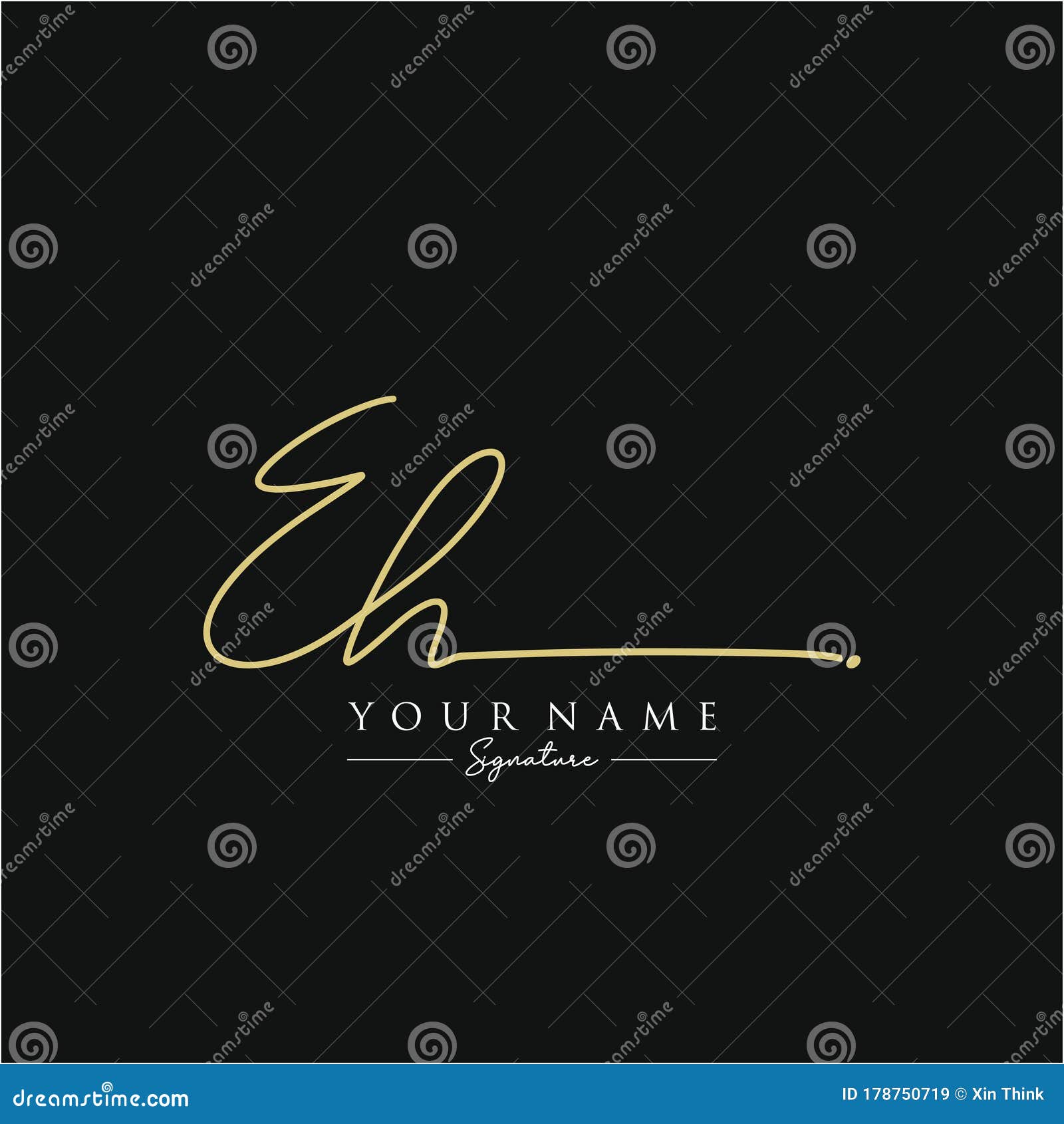 Letter EH Signature Logo Template Vector Stock Vector - Illustration of ...