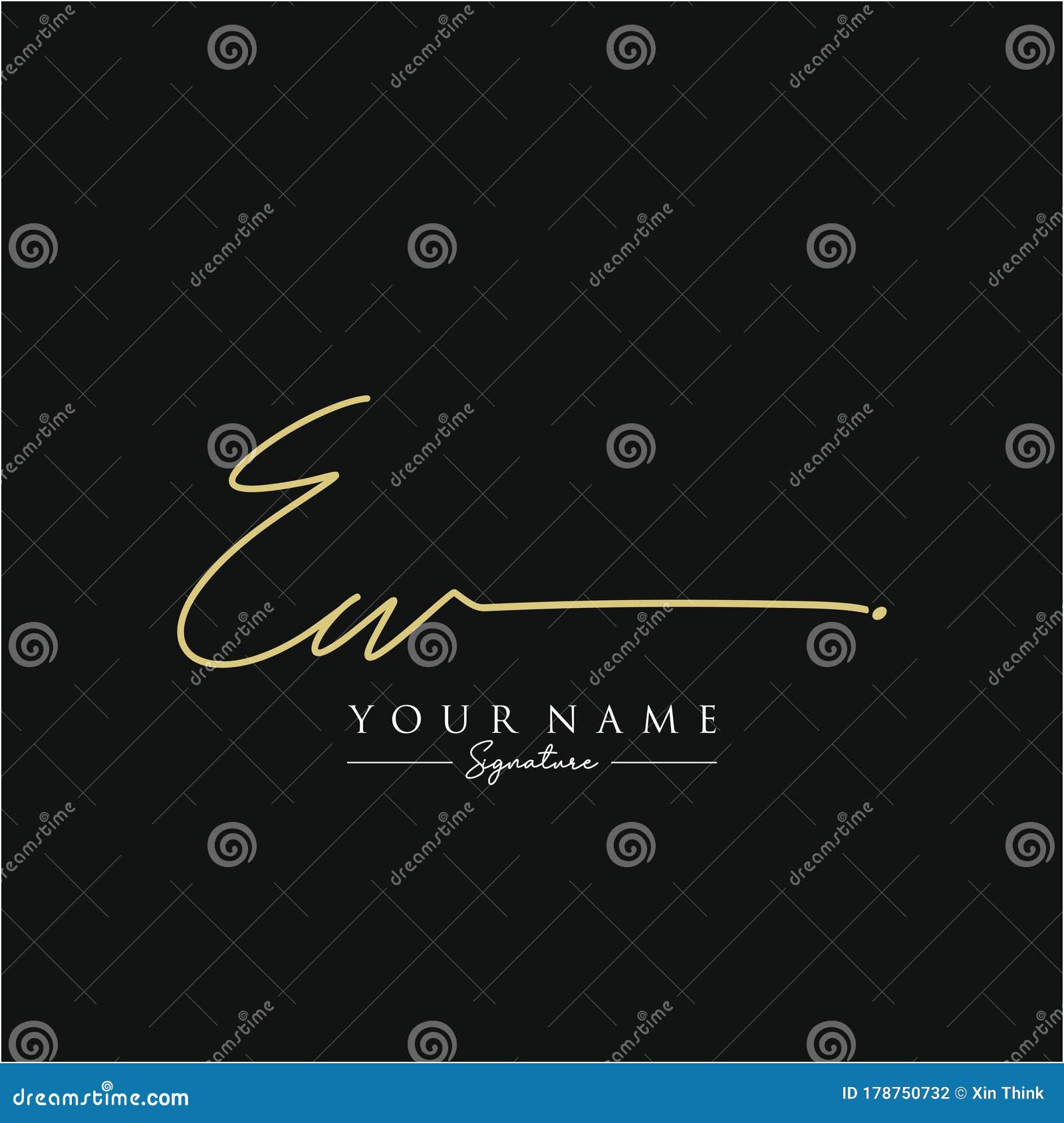 Letter EW Signature Logo Template Vector Stock Vector - Illustration of ...