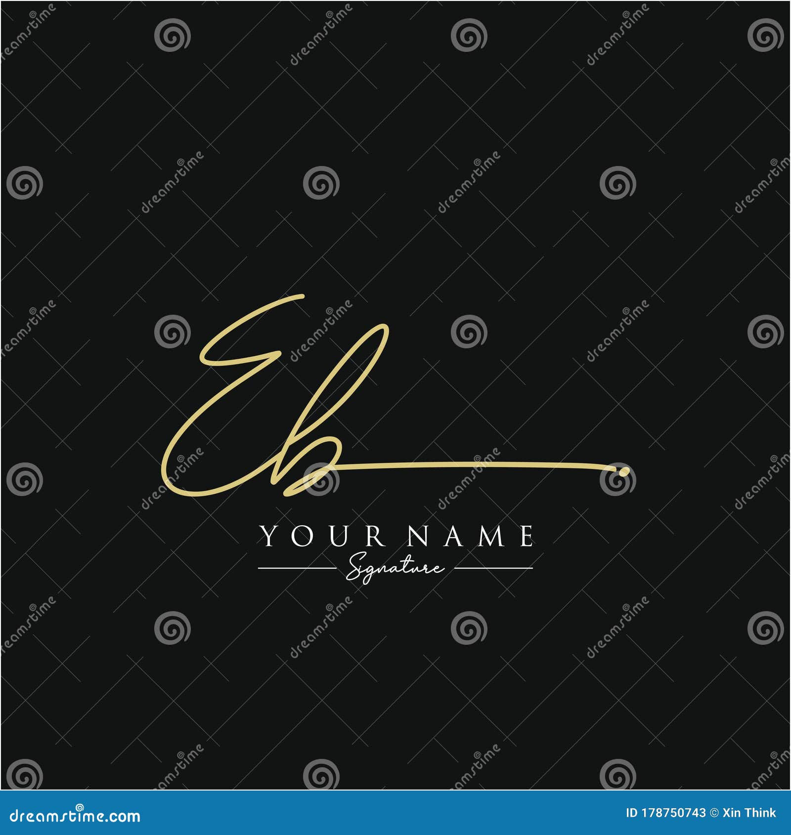 Letter EB Signature Logo Template Vector Stock Vector - Illustration of ...